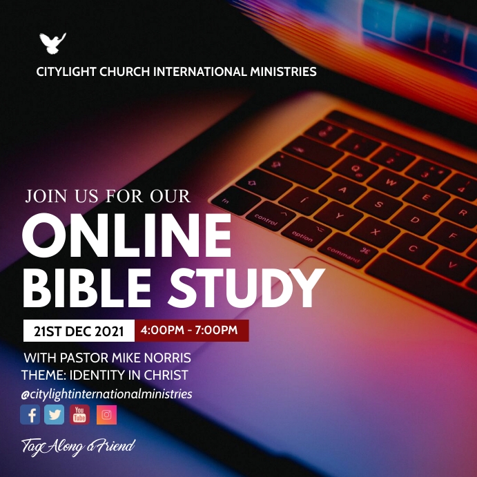 Modèle Conception D'affiche D'étude de La Bible En Ligne | PosterMyWall