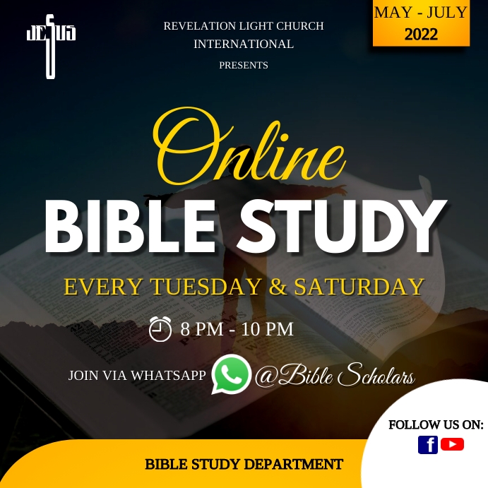 ONLINE BIBLE STUDY POSTER Template | PosterMyWall