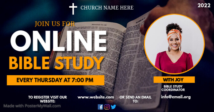 Online bible study poster Template | PosterMyWall