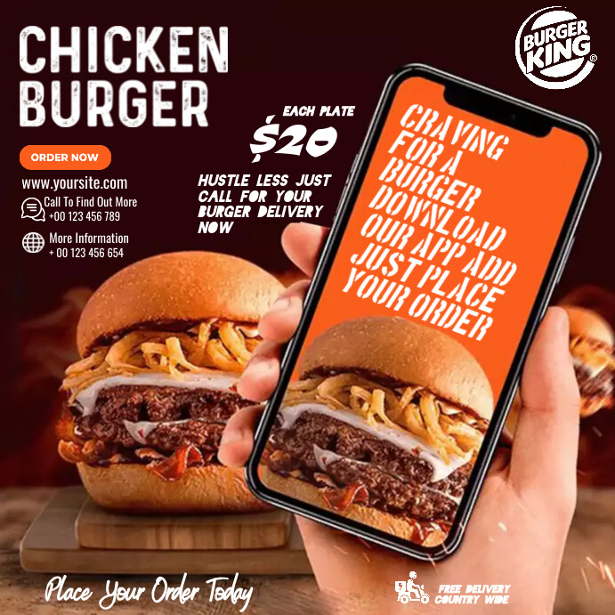 Plantilla de online burger order | PosterMyWall