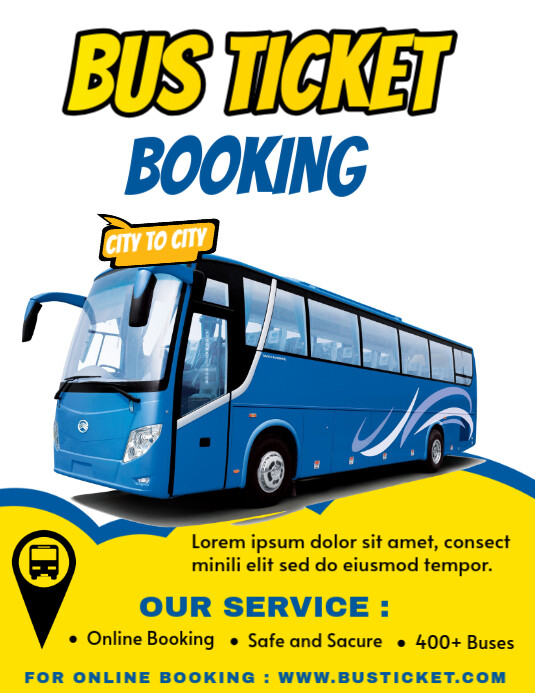 Online Bus Ticket Services Template | PosterMyWall