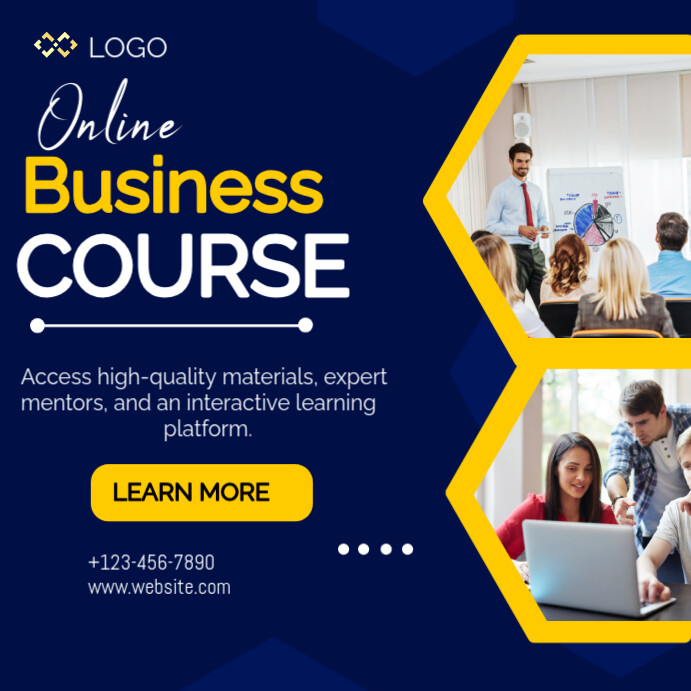 Online Business Course Template | PosterMyWall