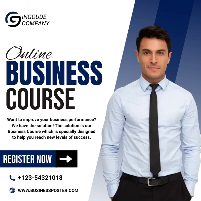 Online Business Course template เทมเพลต | PosterMyWall
