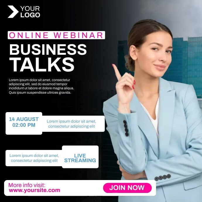 Online Business Talks Template | PosterMyWall