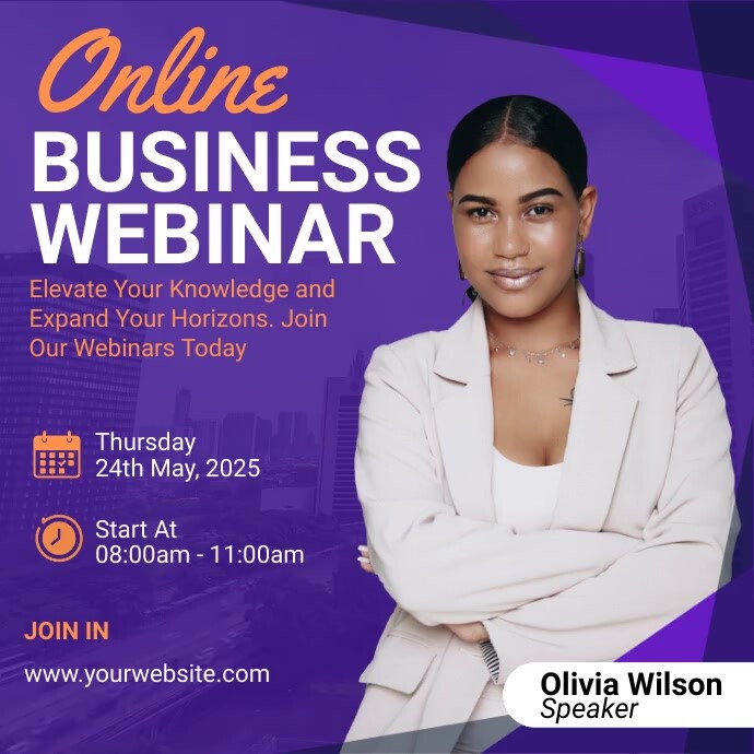 Online Business Webinar Ads Template | PosterMyWall