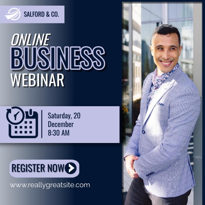 Online Business Webinar Template | PosterMyWall