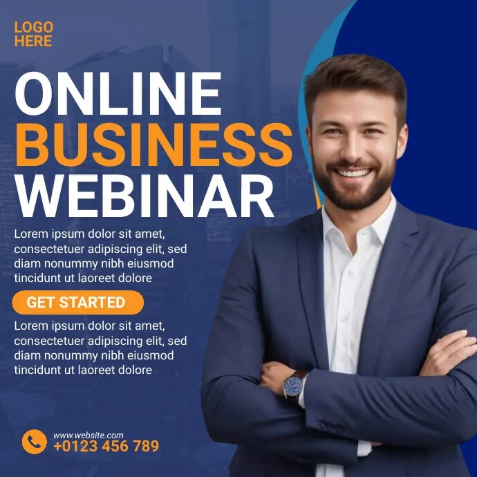 Online Business Webinar Template | PosterMyWall
