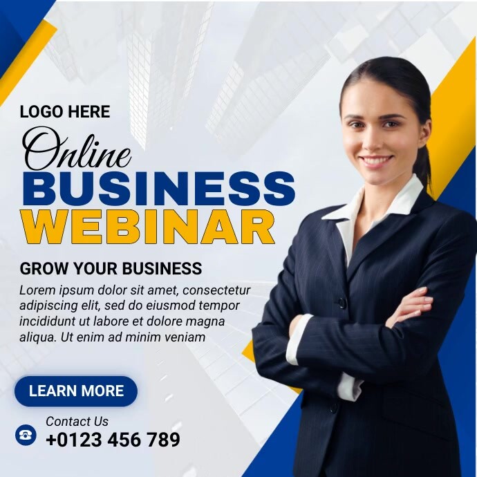 Online Business Webinar Template | PosterMyWall