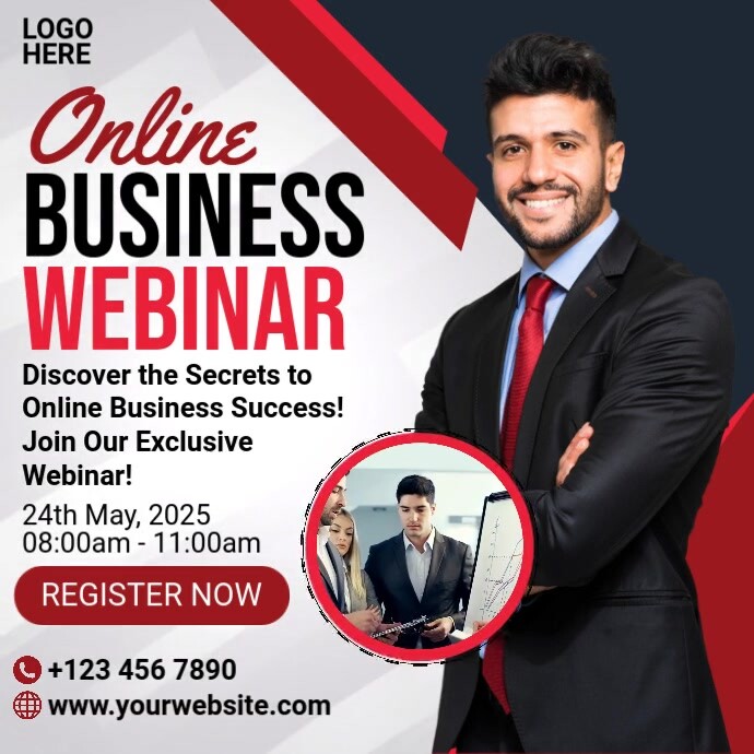 Online Business Webinar Template | PosterMyWall