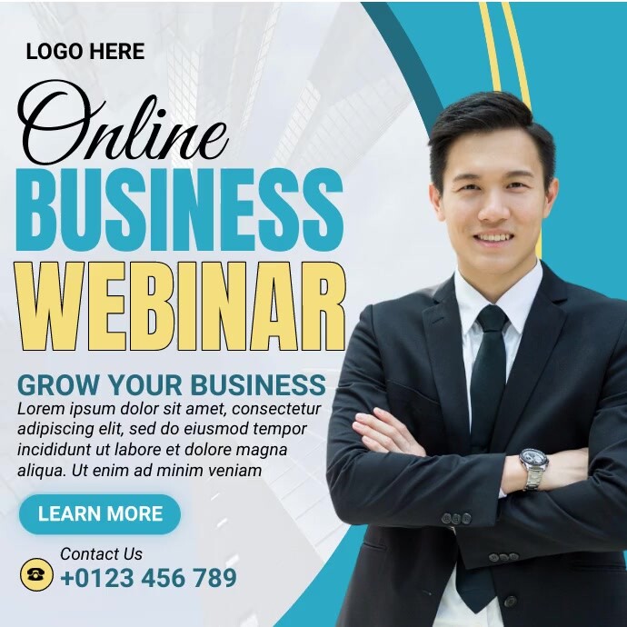 Online Business Webinar Template | PosterMyWall