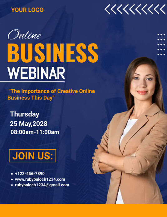 Online business webinar Template | PosterMyWall
