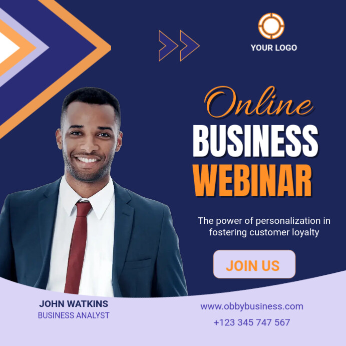 Online Business Webinar Template | PosterMyWall