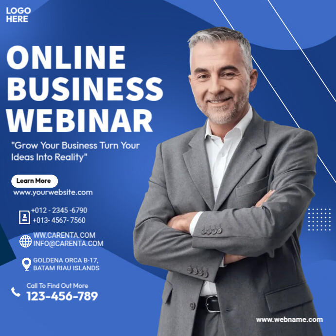 Online Business Webinar Template | PosterMyWall