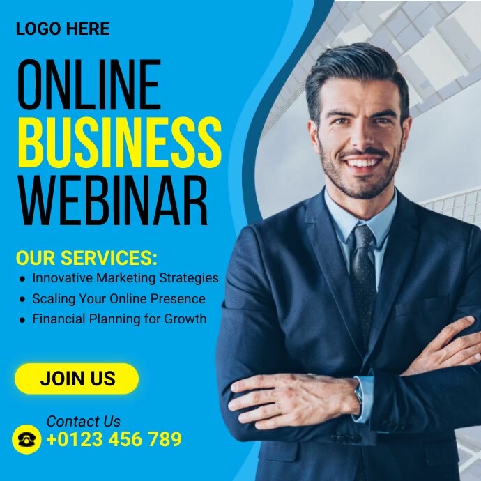 Online Business Webinar Template | PosterMyWall