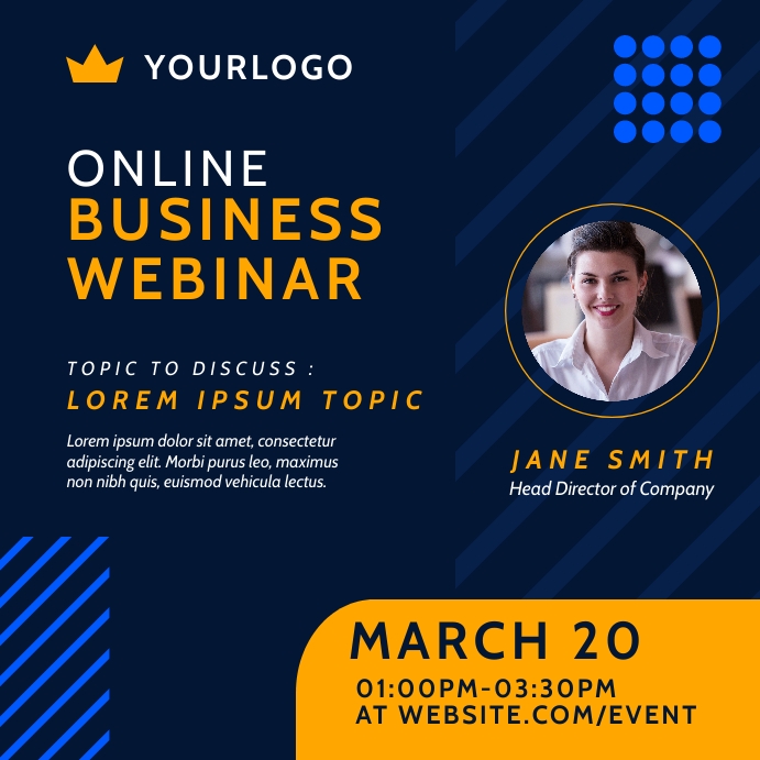 Online Business Webinar Event Template | PosterMyWall
