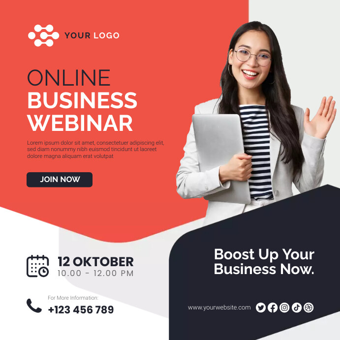 Online Business Webinar Poster Template | PosterMyWall