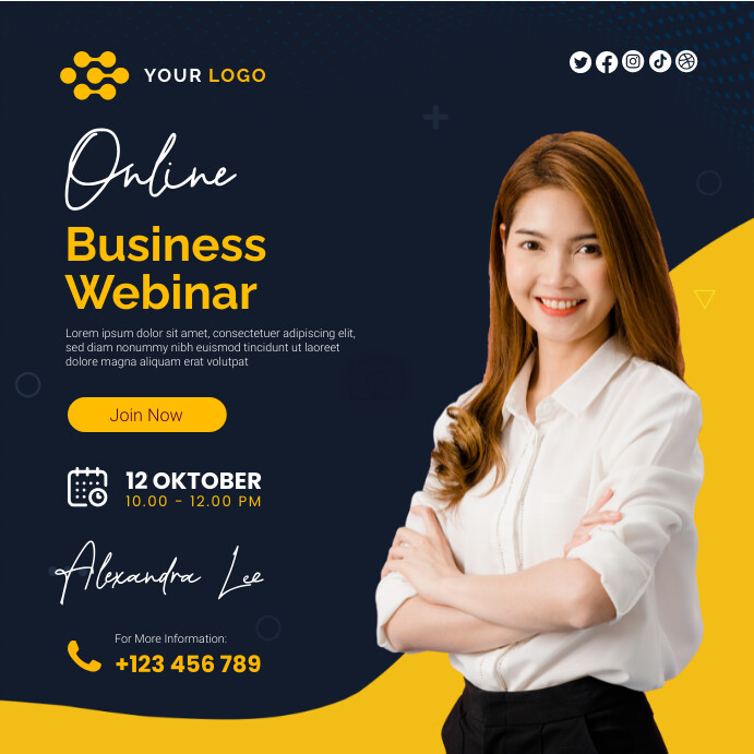 Copy of Online Business Webinar Poster Template | PosterMyWall