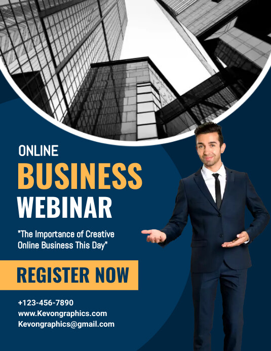 Online Business Webinar Template | PosterMyWall