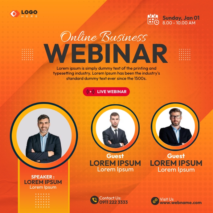 Online Business Webinar Template | PosterMyWall