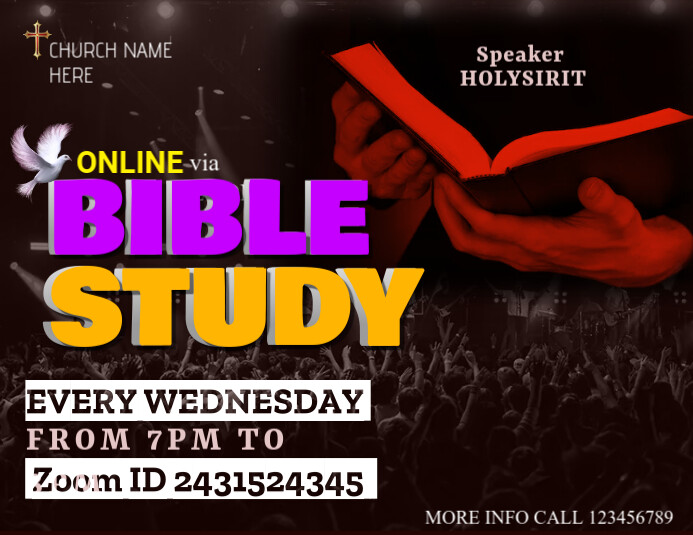 Online Church Bible Study Template | PosterMyWall
