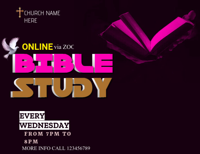 Online Church Bible Study Template | PosterMyWall