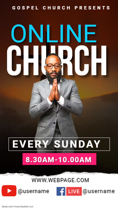 ONLINE CHURCH FLYER Template | PosterMyWall
