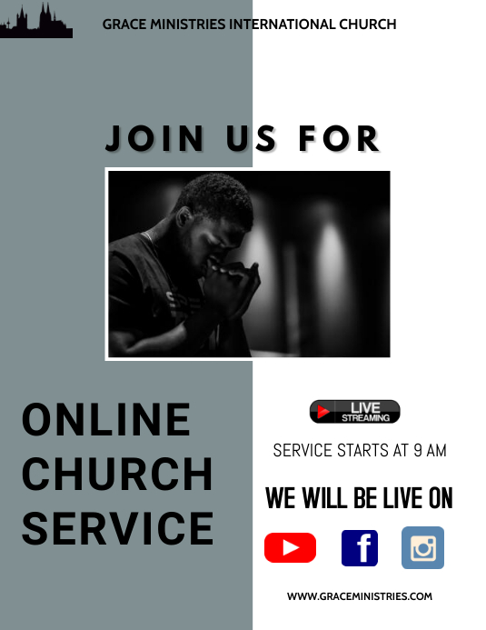 ONLINE CHURCH FLYER Template | PosterMyWall
