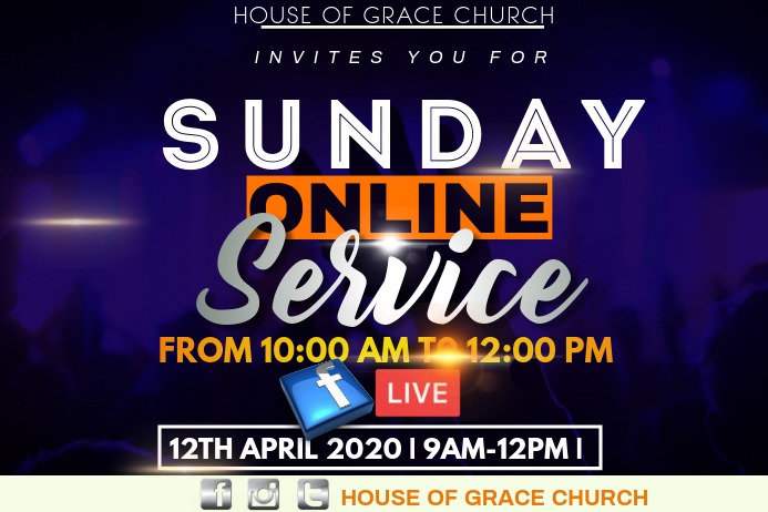 ONLINE CHURCH SERVICE Template | PosterMyWall