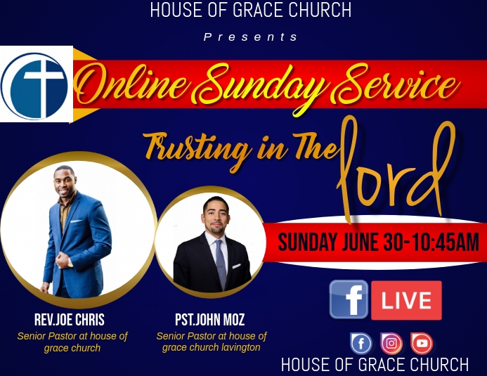 ONLINE CHURCH SERVICE Template | PosterMyWall