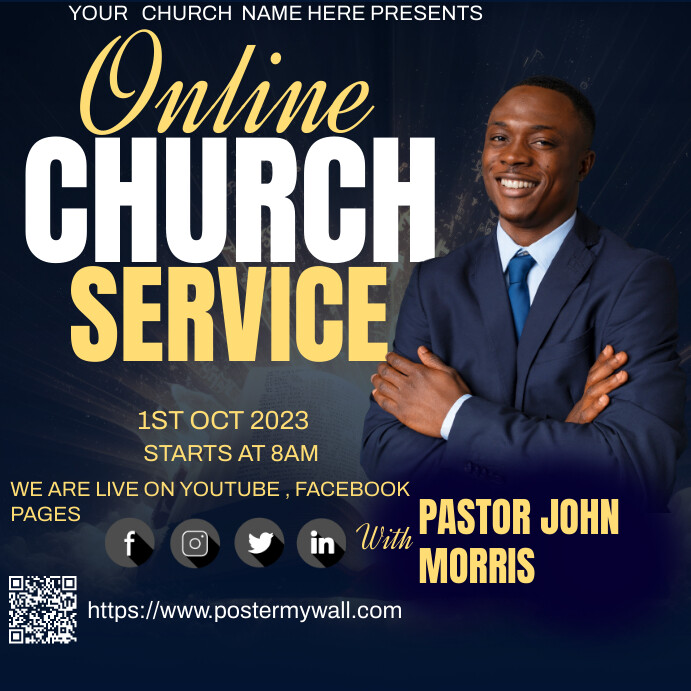 Copy of online church service | PosterMyWall