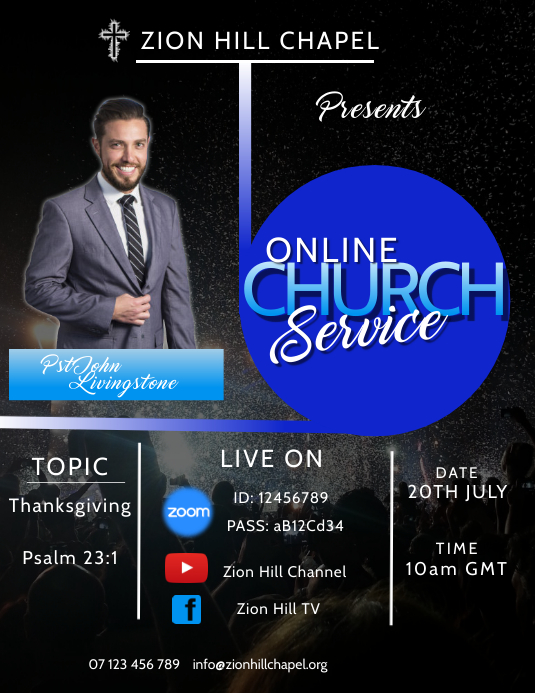 Online Church Service Template | PosterMyWall