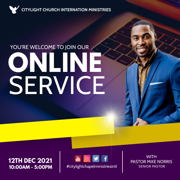 Copy of online church service flyer | PosterMyWall