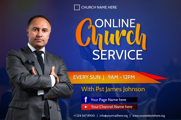 online church service flyer Template | PosterMyWall