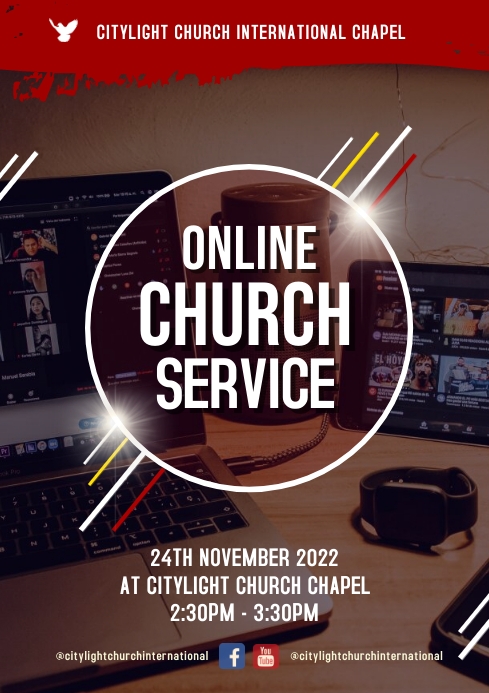 online church service flyer design Template | PosterMyWall