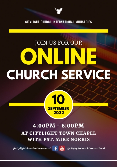 online church service flyer template | PosterMyWall