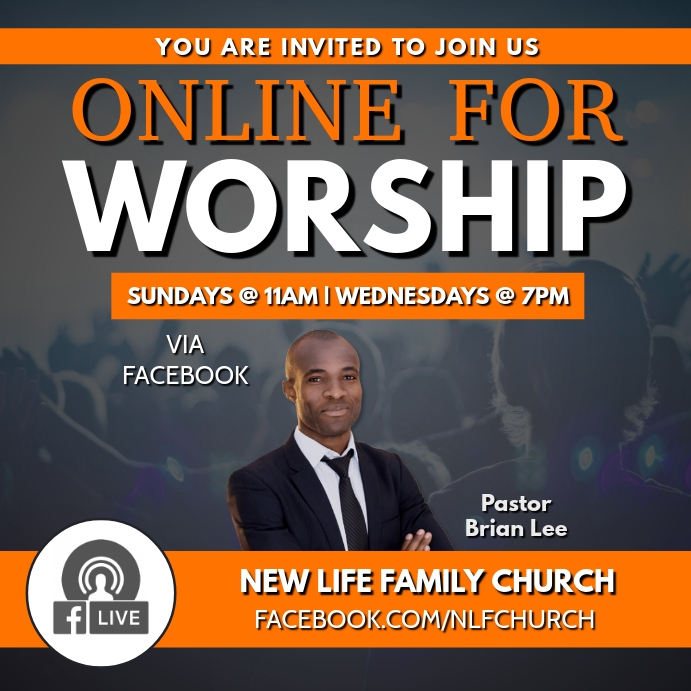 Copy of ONLINE CHURCH SERVICE FLYER TEMPLATE | PosterMyWall