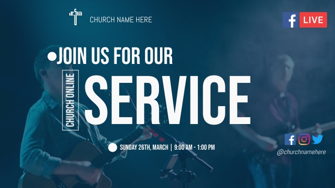 Online church service poster Template | PosterMyWall