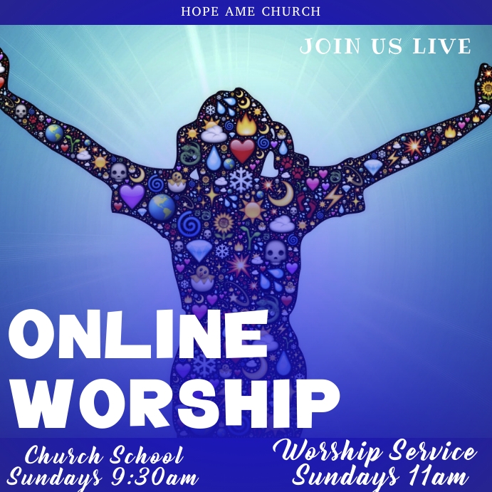 Online church worship service stream live Template | PosterMyWall