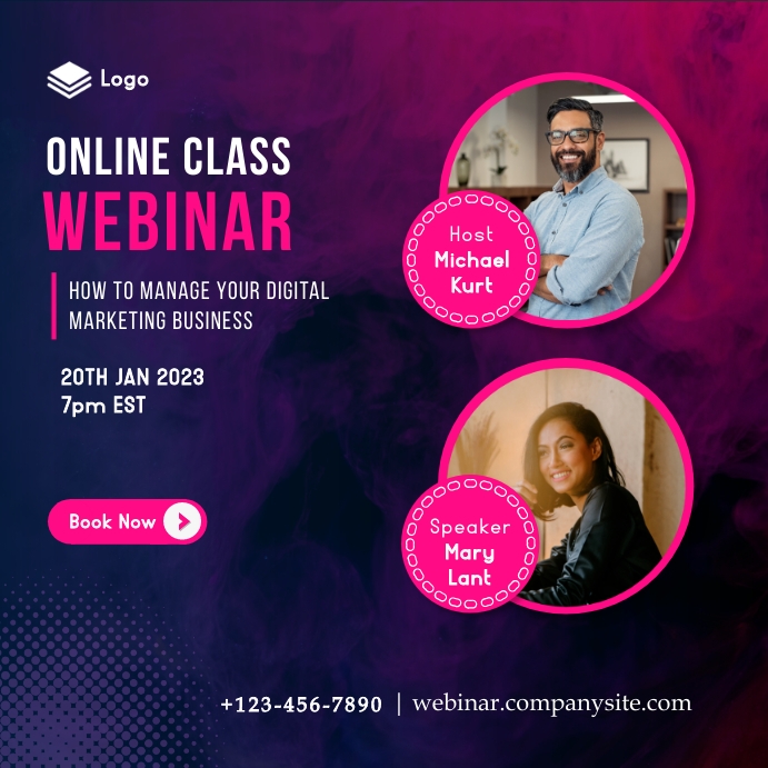 Online Class & Webinar Topic Template | PosterMyWall