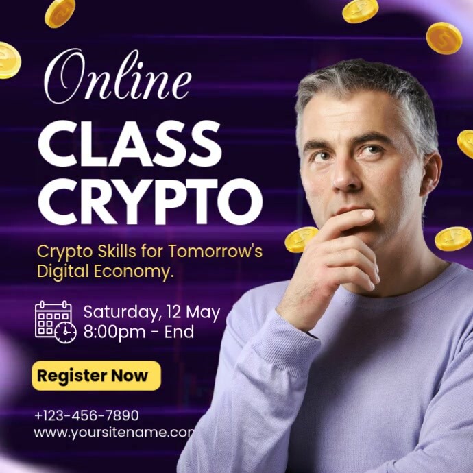 Online Class Crypto Template | PosterMyWall