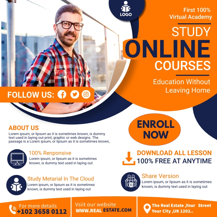 Online Classes course flyer Template | PosterMyWall