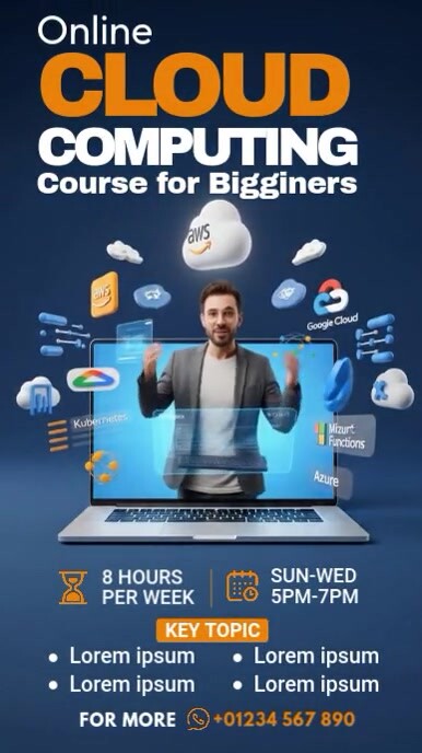 Online Cloud Computing Course Instagram Reel Template | PosterMyWall