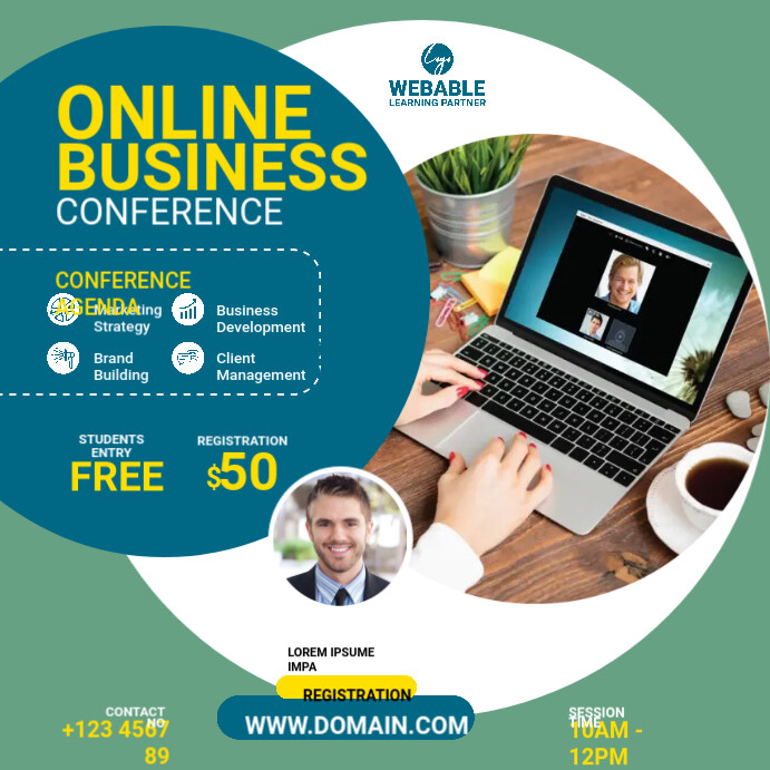 Online Conference Post Template | PosterMyWall