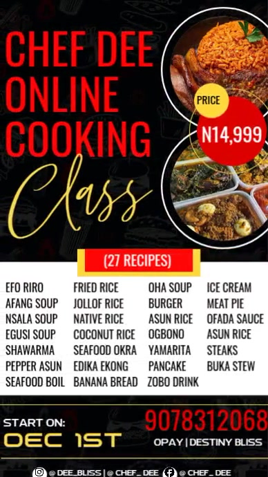 Plantilla de Online cooking class template | PosterMyWall