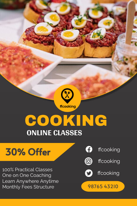 online cooking classes catering poster Template | PosterMyWall