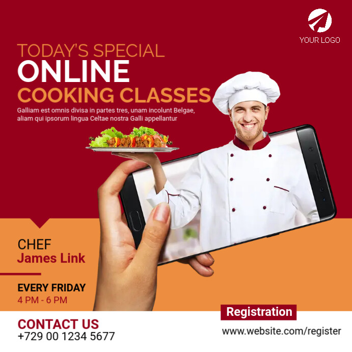 Online Cooking Classes Template | PosterMyWall