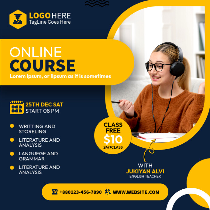 Online Course flyer Template | PosterMyWall