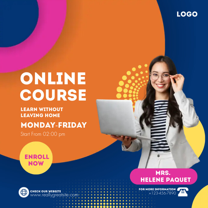 Plantilla de online course learning template | PosterMyWall