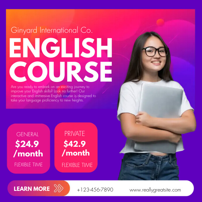 Plantilla de online course learning template | PosterMyWall