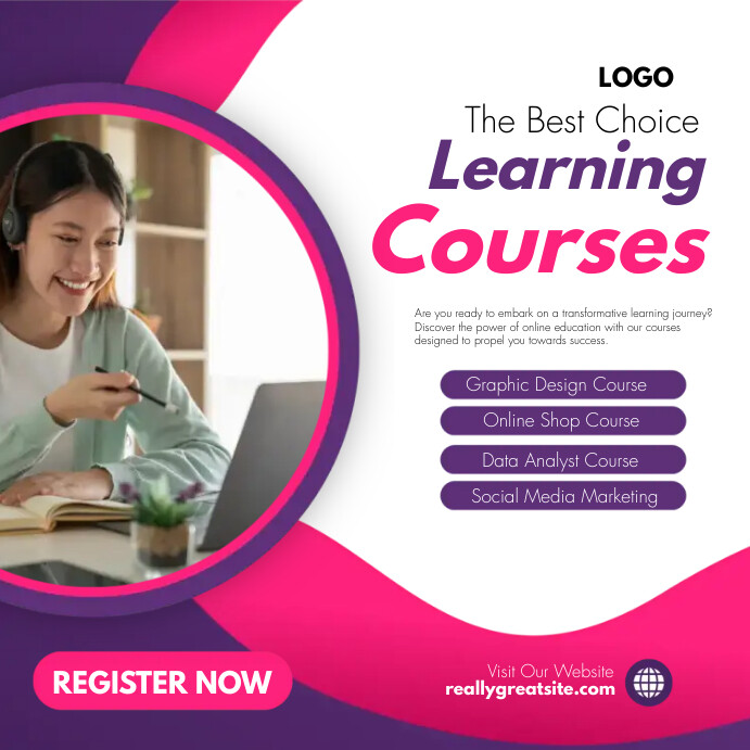 Plantilla de online course learning template | PosterMyWall